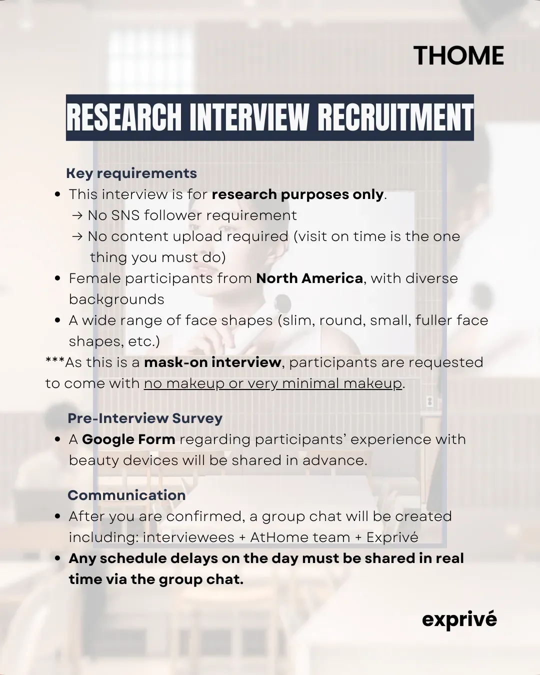 [THOME] Research Interview. Face Beauty Device - Collabs | Exprivé